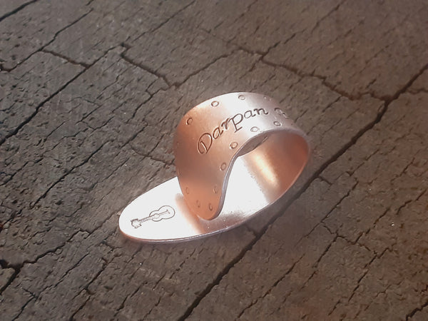 copper thumb pick with your custom name or custom saying – Nici's Picks