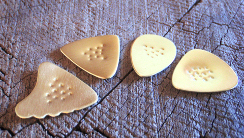 brass guitar picks - QTY 4 - mixed shapes - playable - non slip – Nici ...