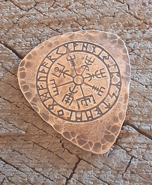bronze guitar pick - playable with viking runes – Nici's Picks
