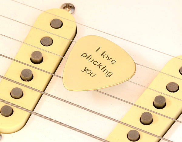 I Love Plucking You Guitar Pick in Bronze – Nici's Picks