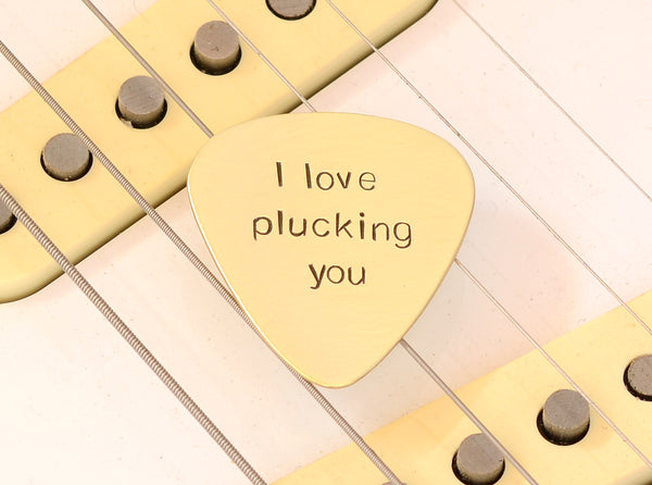 I Love Plucking You Guitar Pick in Bronze – Nici's Picks