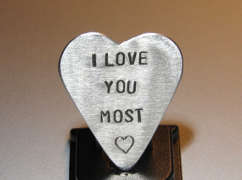 Guitar Pick I Love You Handmade from Aluminum – Nici's Picks