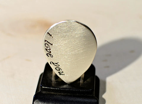 Teardrop sterling silver guitar pick – Nici's Picks