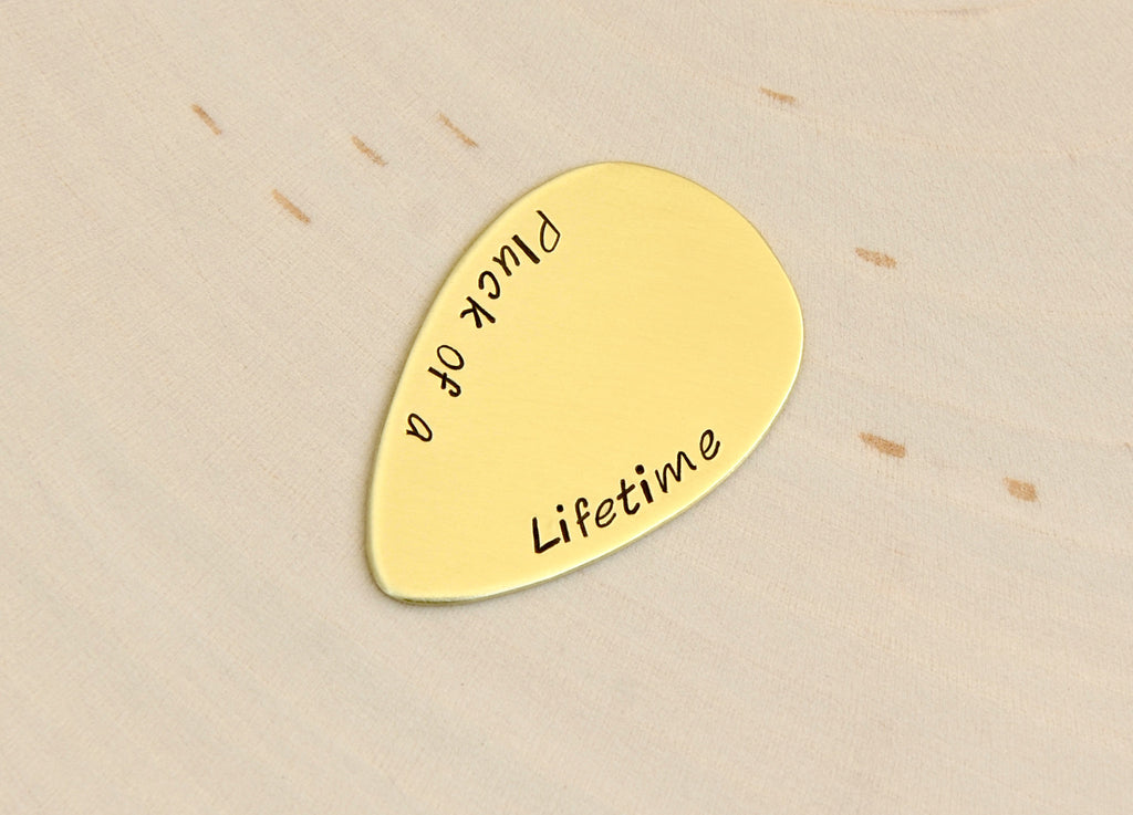 Pluck of a Life Time Brass Teardrop Guitar Pick – Nici's Picks