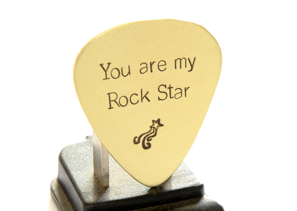 Guitar Pick for an Aspiring Rock Star in Brass – Nici's Picks